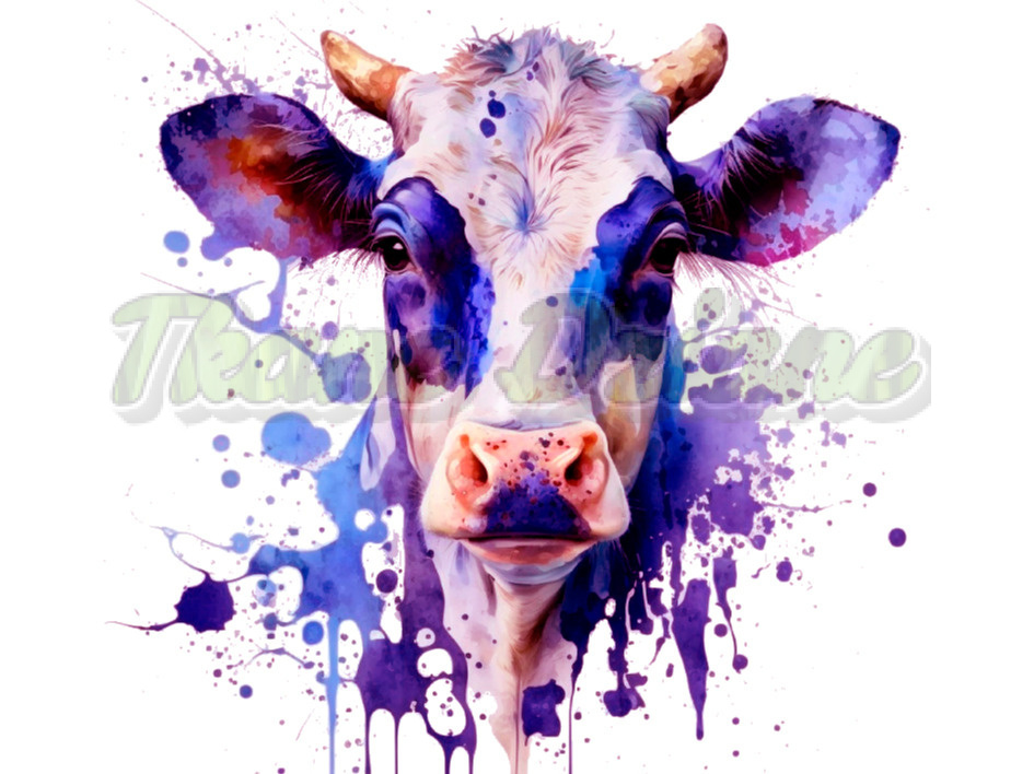 TkaneDziane.pl > PANEL KROWA FIOLETOWA PORTRET NR 3